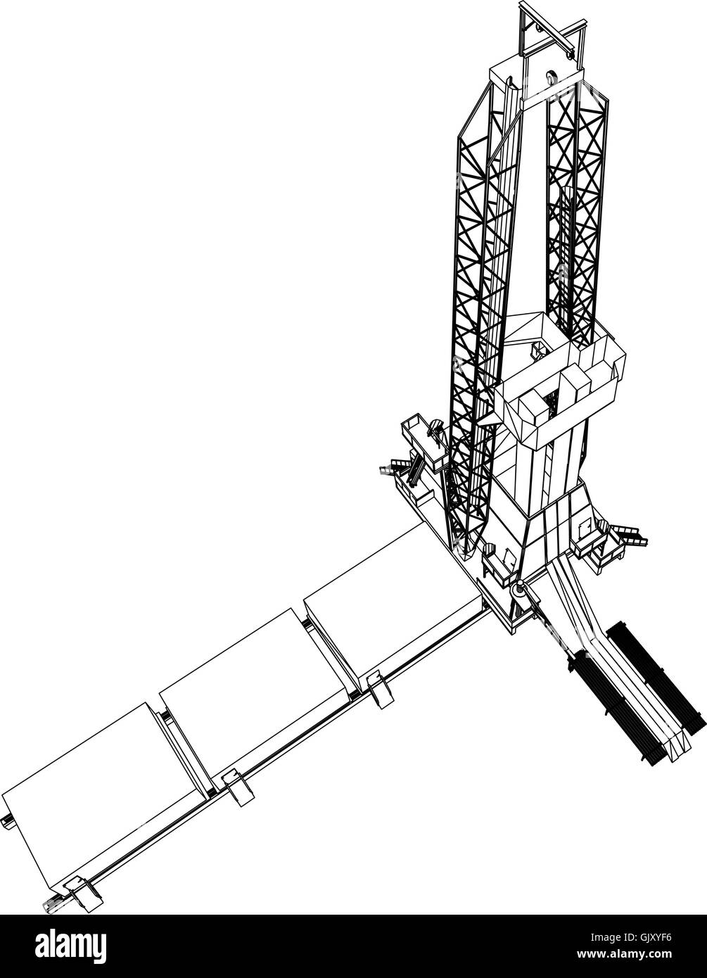 Oil rig. Detailed vector illustration Stock Vector Image & Art - Alamy