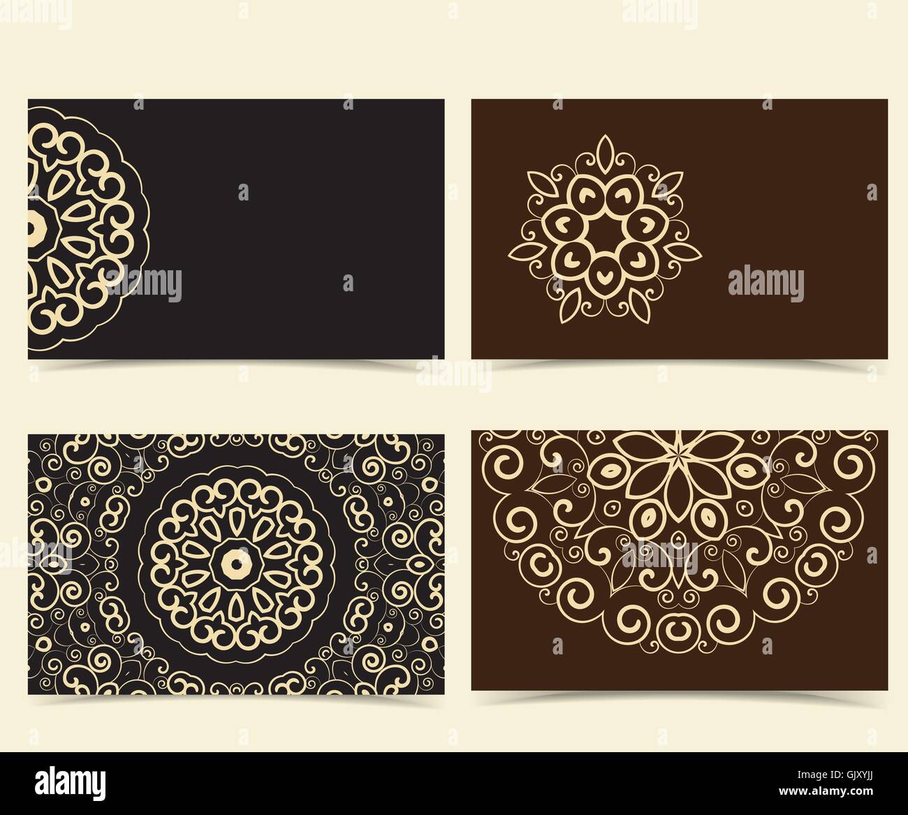 Collection vintage floral silhouette designs hi-res stock photography ...