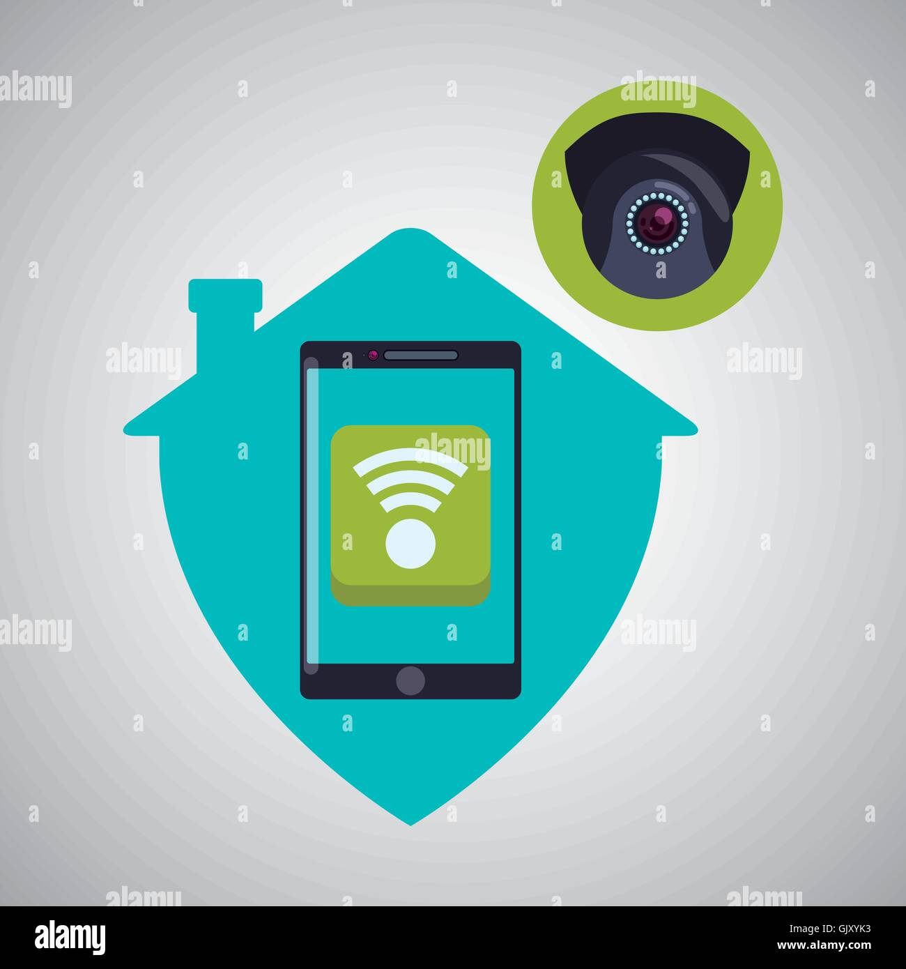 Smart house design. home icon. White background Stock Vector Image ...