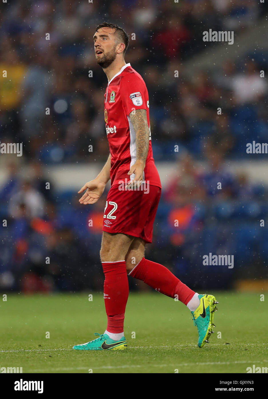 Cardiff City's Declan John gets a shot in on goal which is turned in by ...