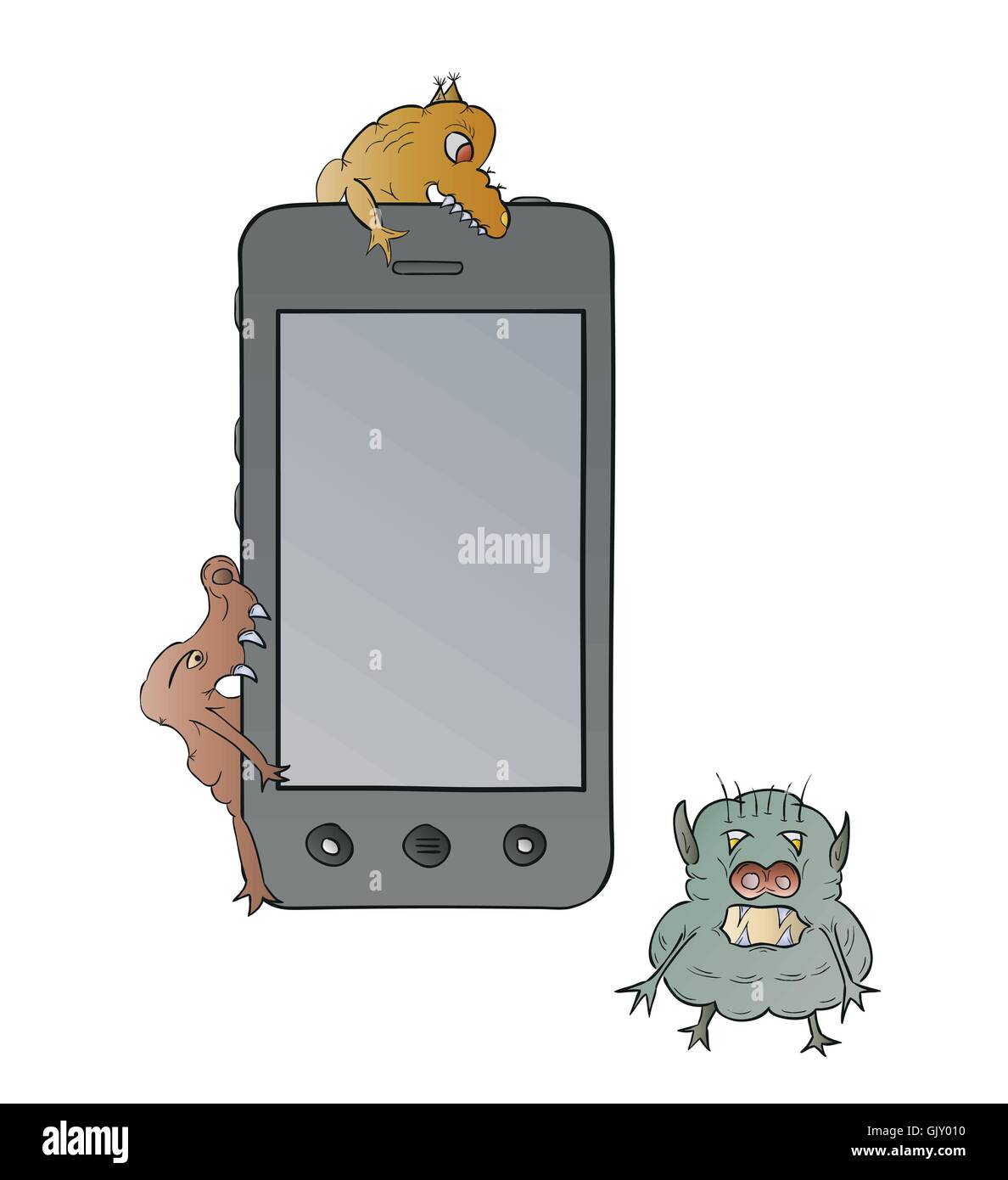 Hacker cartoon smartphone Cut Out Stock Images & Pictures - Alamy