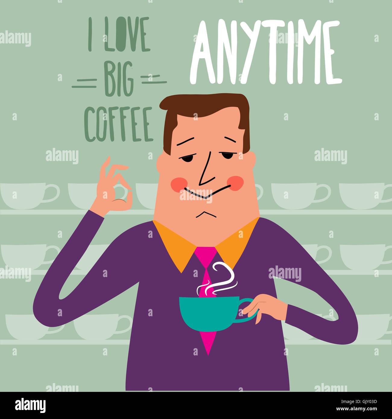 Man coffee cup relax Stock Vector Images - Alamy