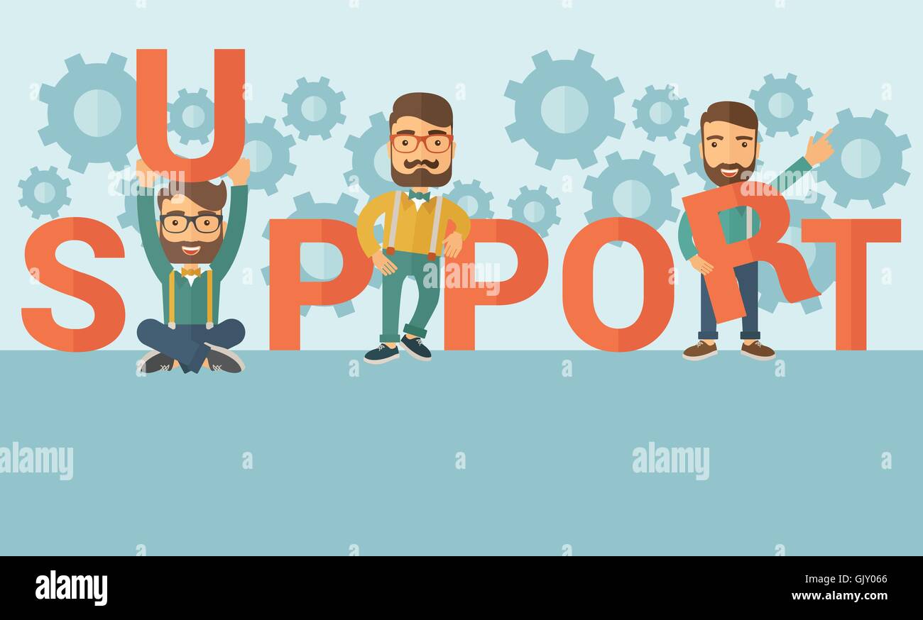Men with support sign Stock Vector Image & Art - Alamy