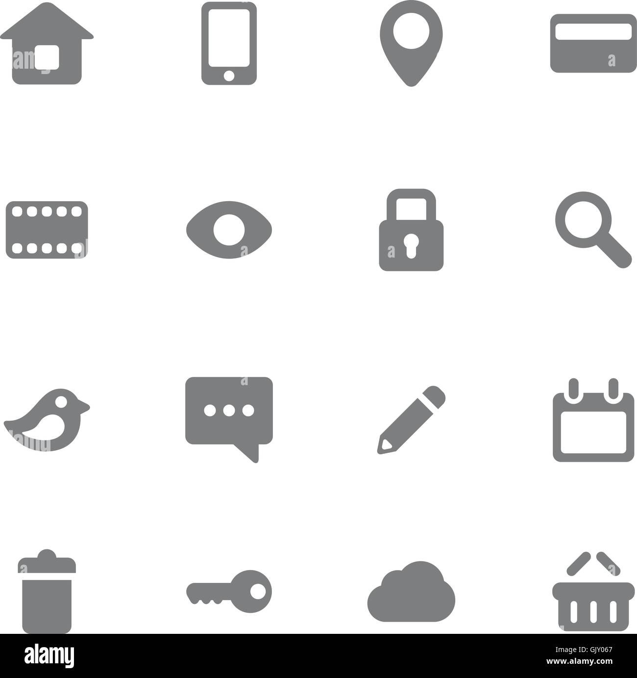 Set buttons and icons Stock Vector Image & Art - Alamy