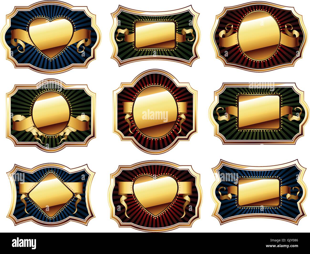 set of golden frames Stock Vector Image & Art - Alamy