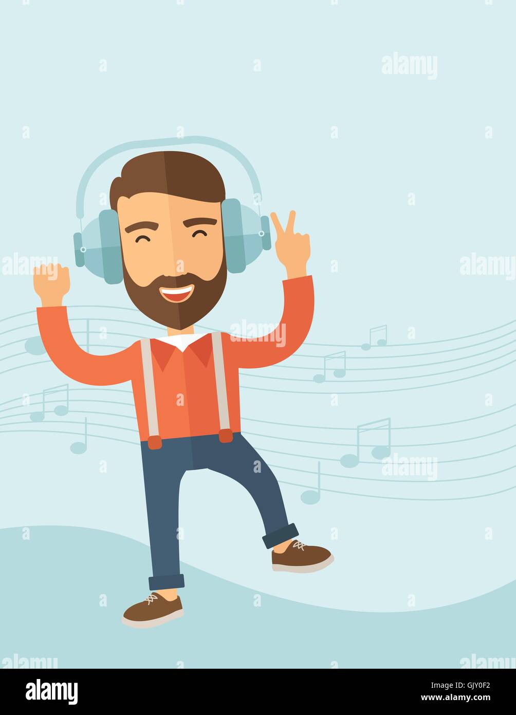 Young man with headset Stock Vector Image & Art - Alamy