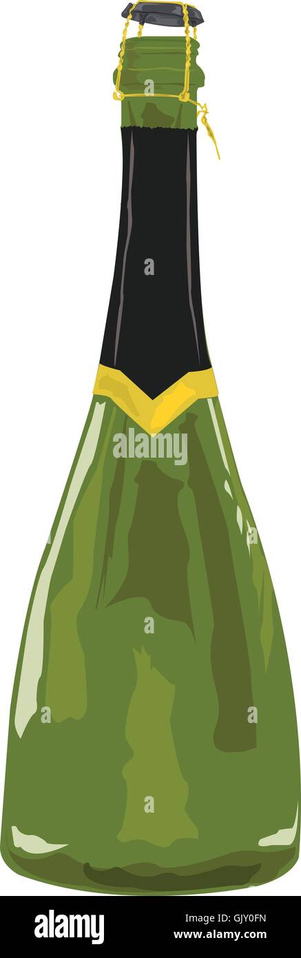 Sparkling white wine bottle Stock Vector Images - Alamy