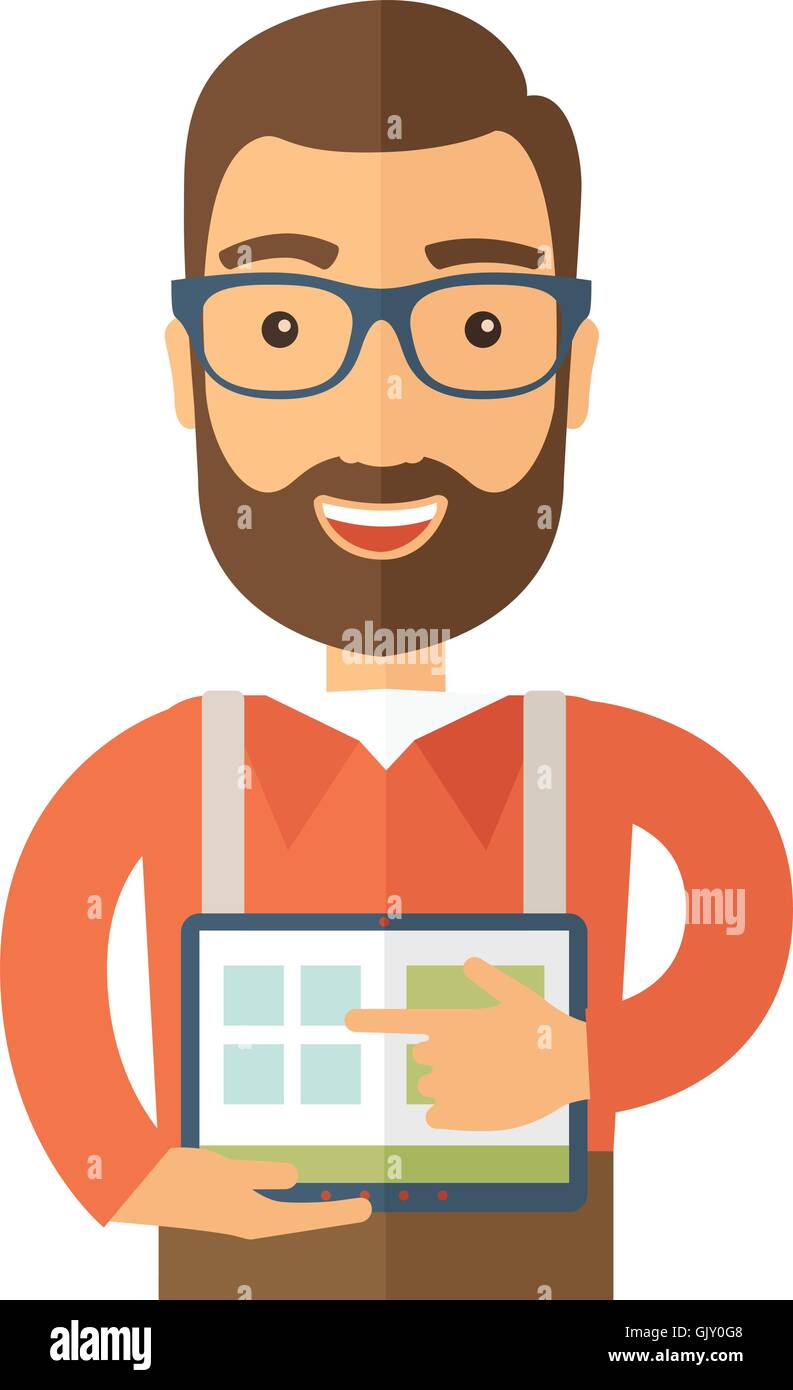 Man, screen, business Stock Vector Images - Alamy