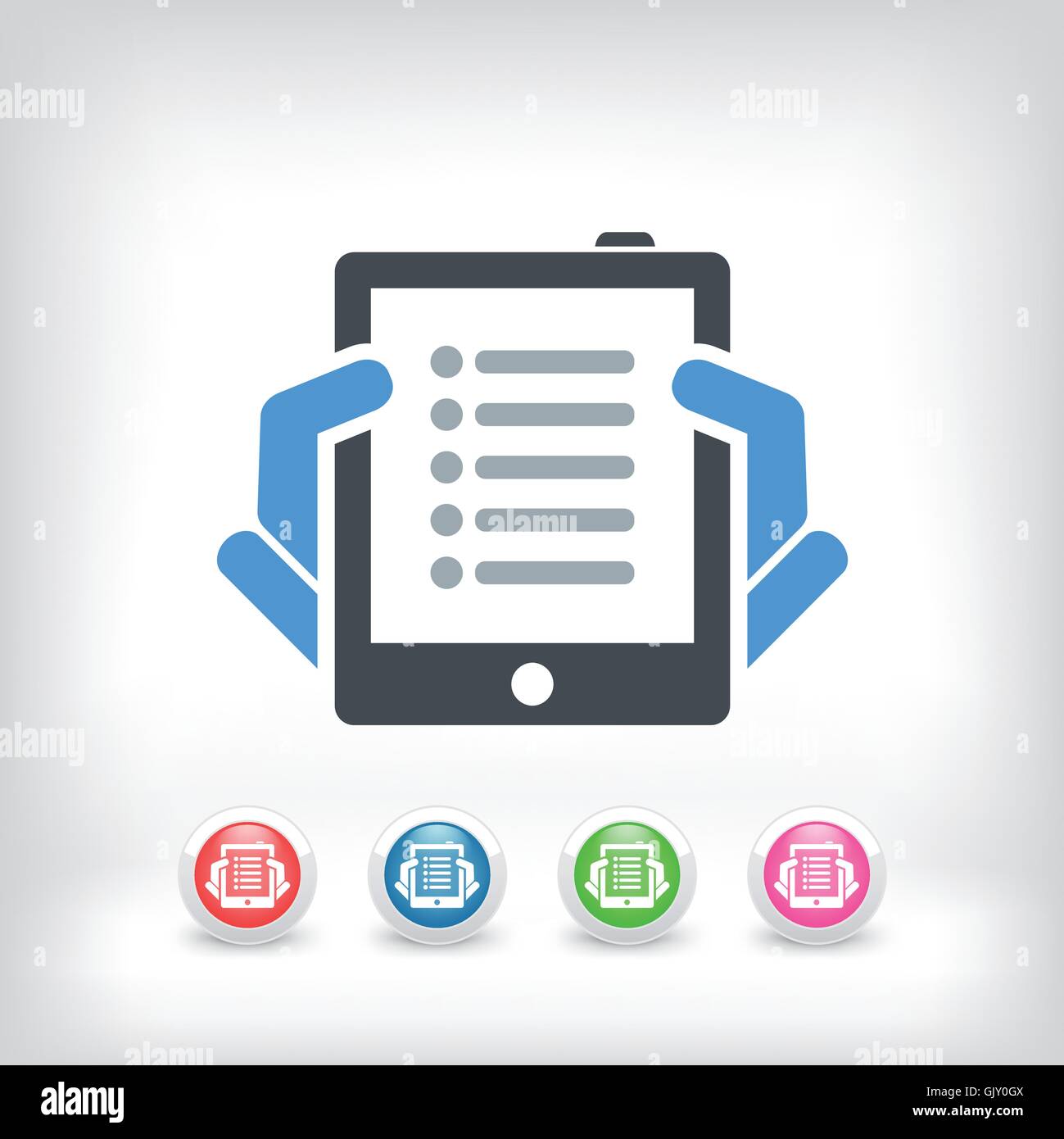 Hand using tablet Stock Vector Images - Alamy