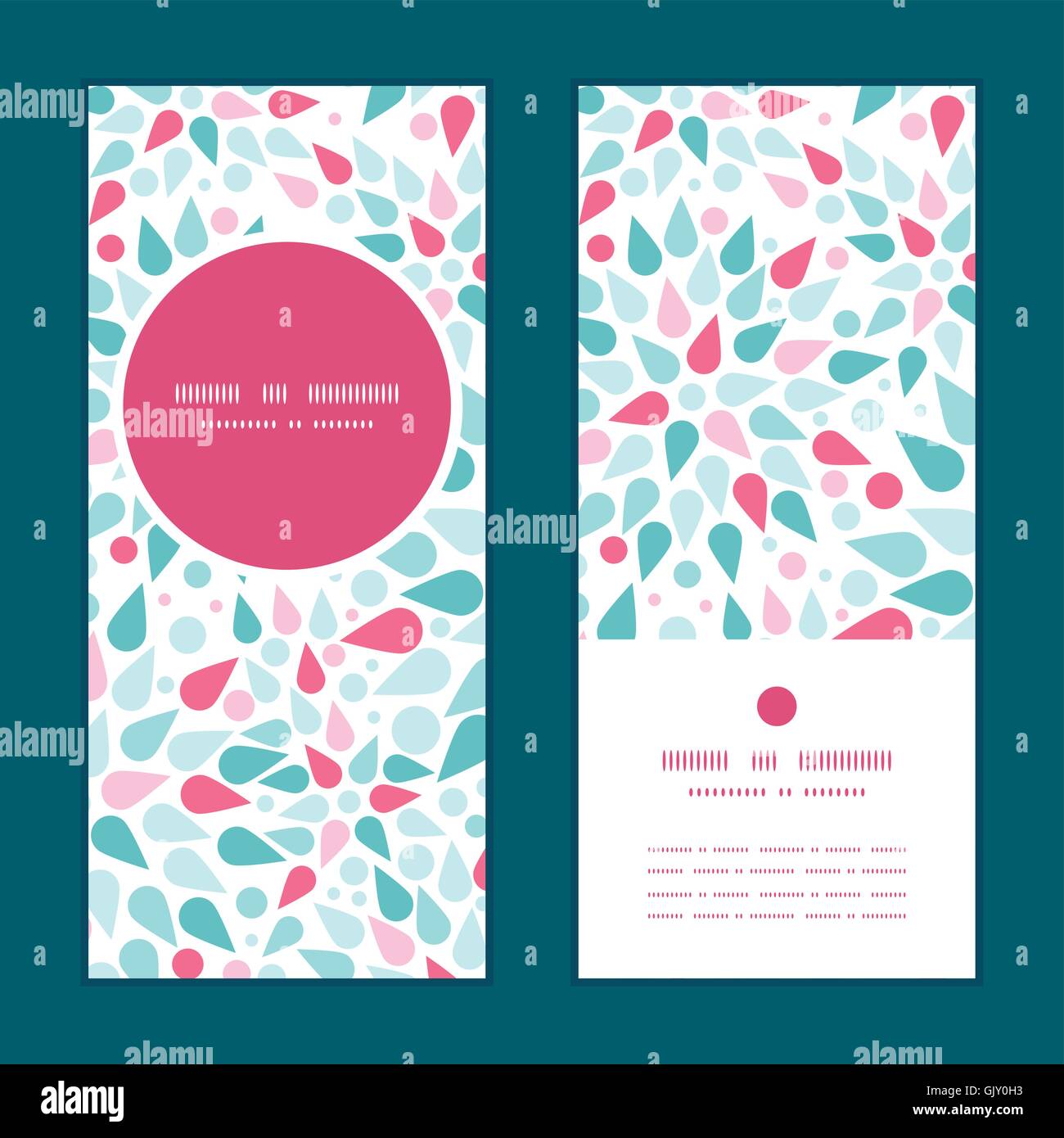Vector abstract colorful drops vertical round frame pattern invitation ...