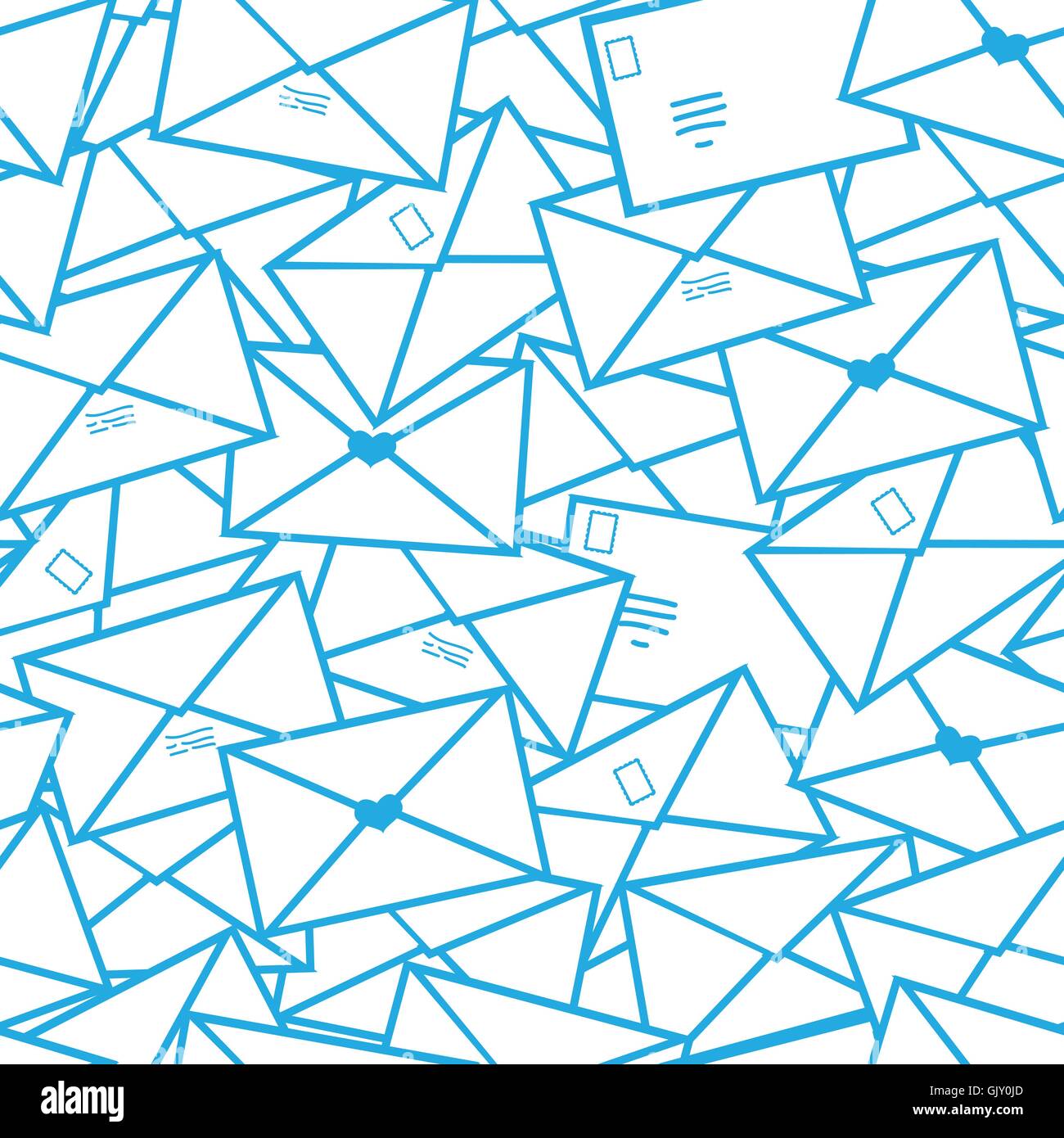 Postal letters envelopes line art seamless pattern background Stock ...
