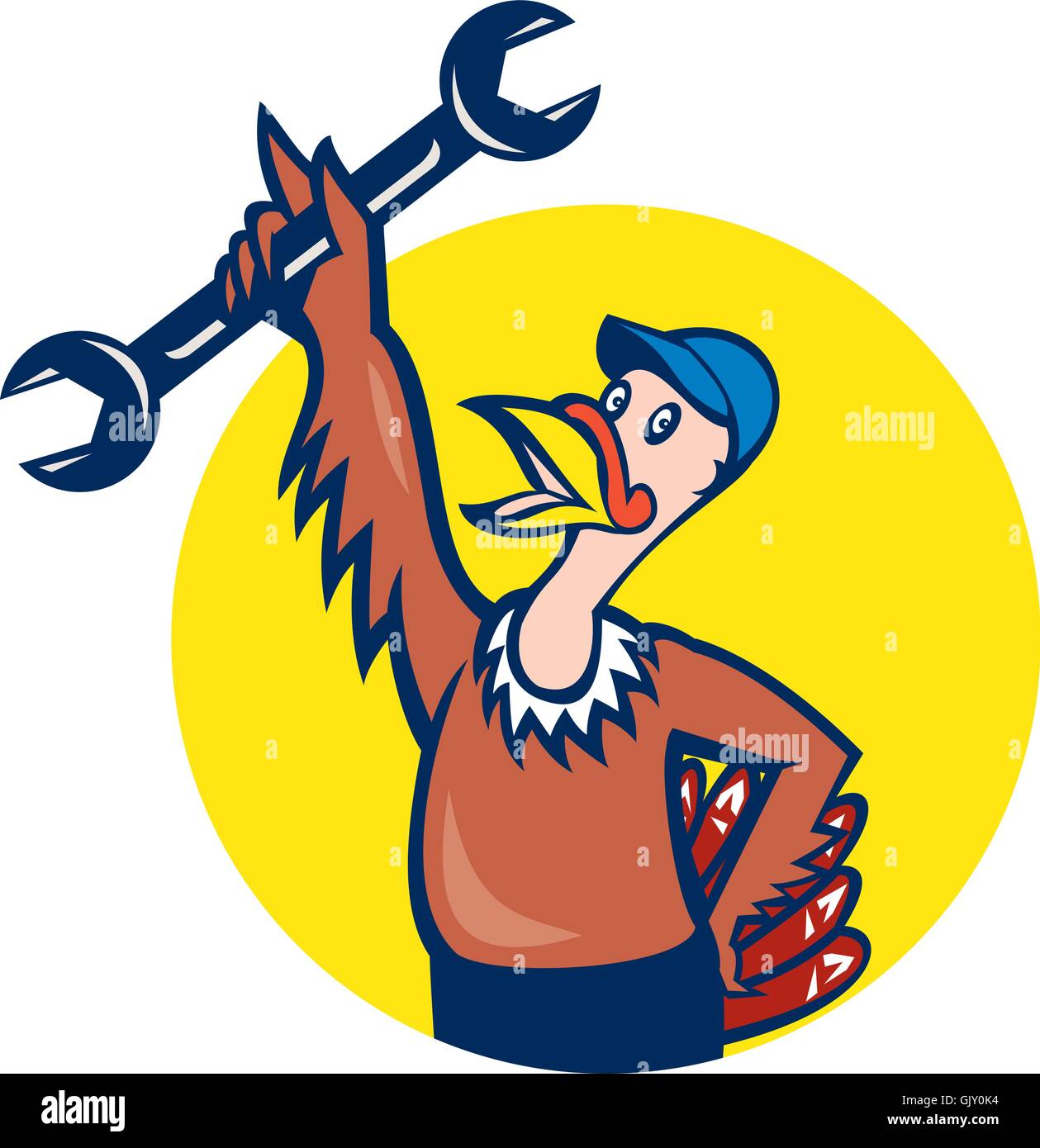 Turkey Mechanic Spanner Circle Cartoon Stock Vector Image & Art - Alamy