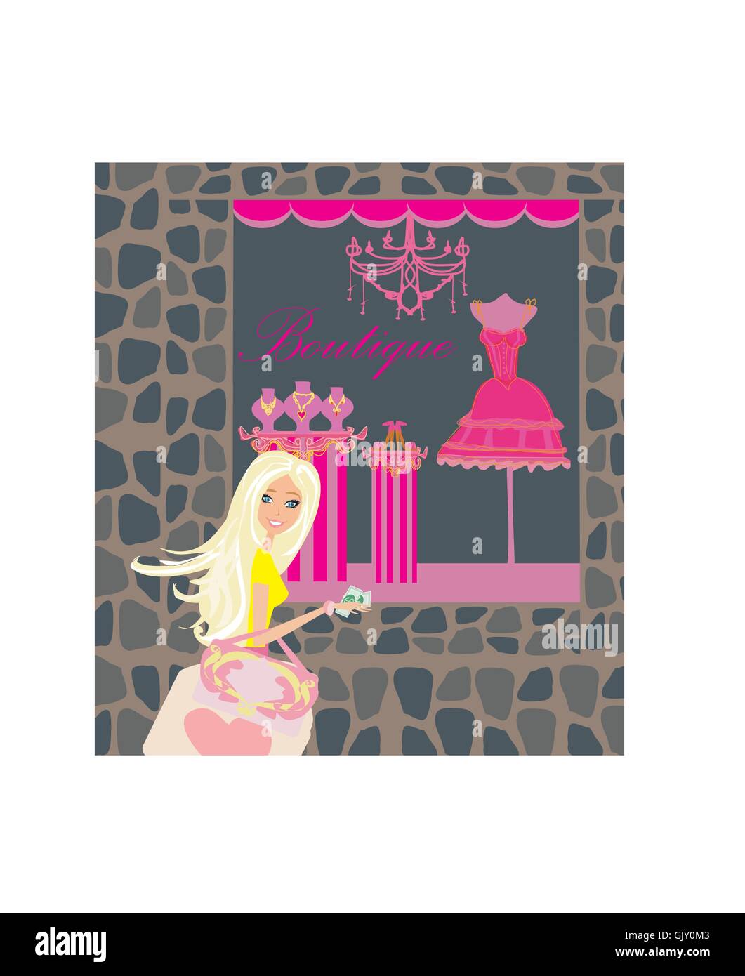 Female luxury shopping Stock Vector Images - Alamy