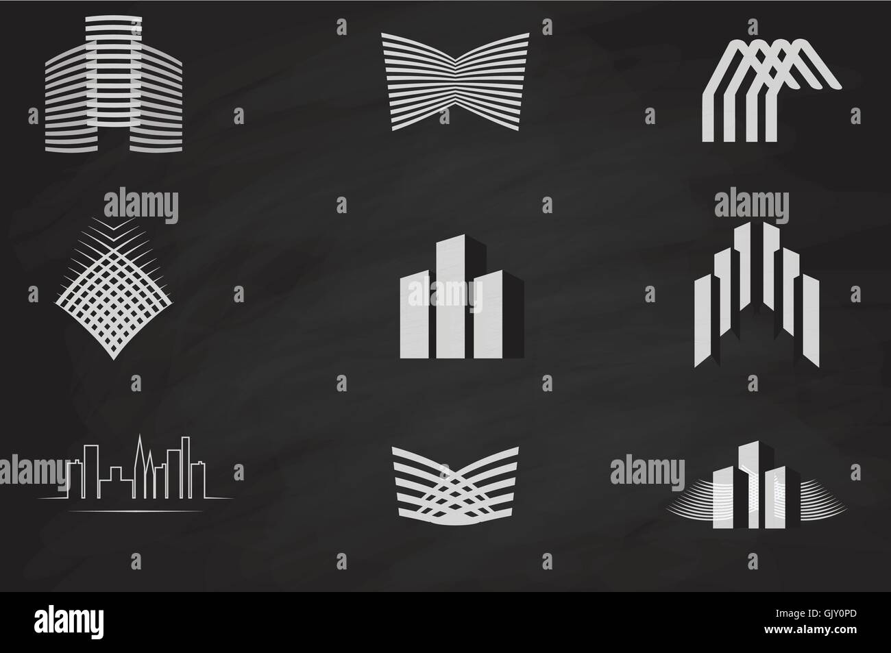 Vector set of abstract construction & technology logo Stock Vector ...