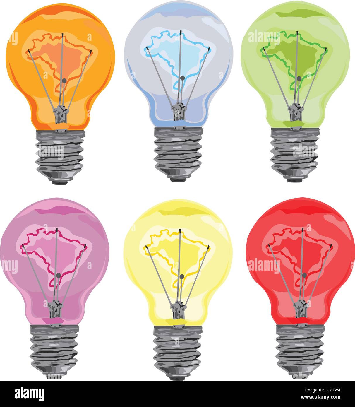 Lightbulb Electric Colour Stock Vector Image & Art - Alamy