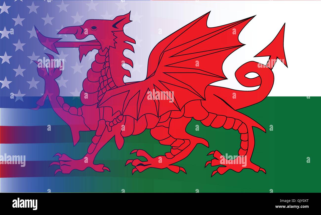 Welsh flag red dragon Stock Vector Images - Alamy