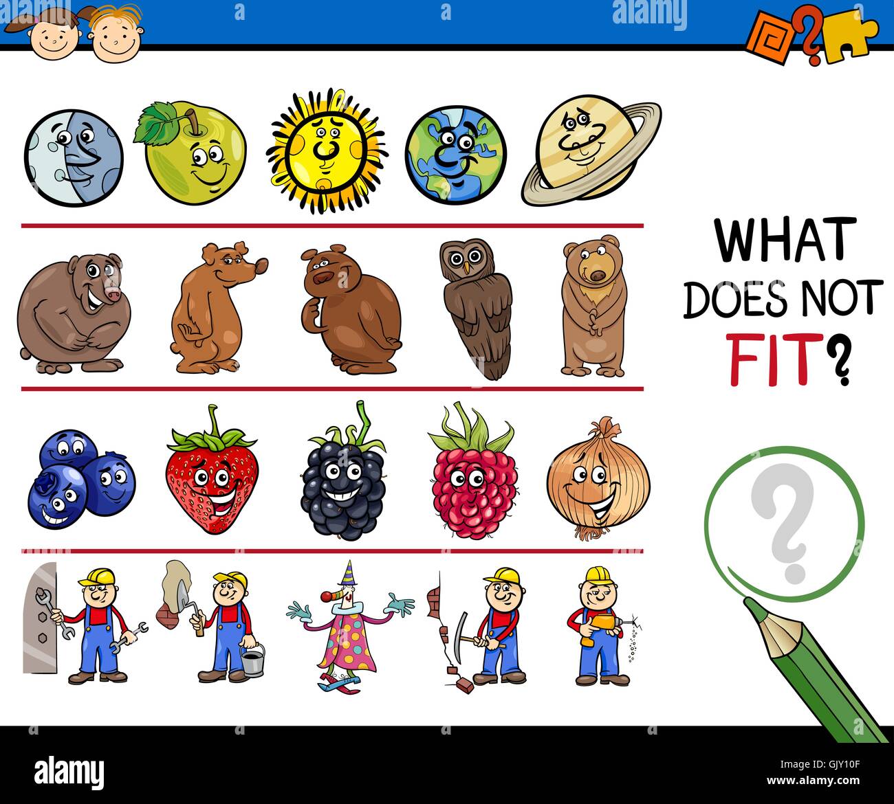 what does not fit game cartoon Stock Vector Image & Art - Alamy