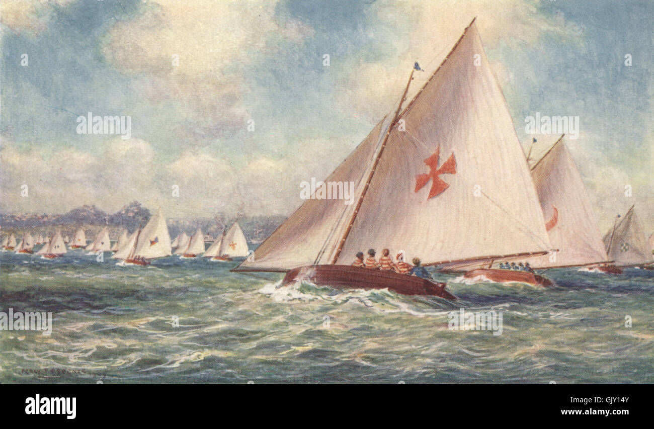 'The Mosquito Fleet' by Percy Spence. Australia, antique print 1910 ...