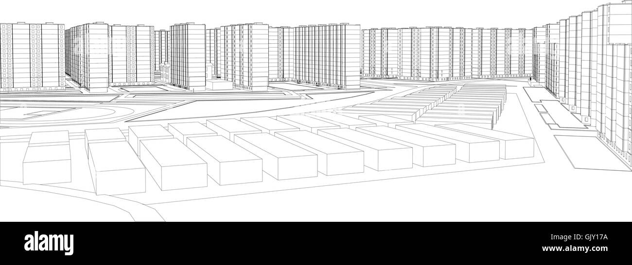 Wire-frame buildings. Vector Stock Vector Image & Art - Alamy