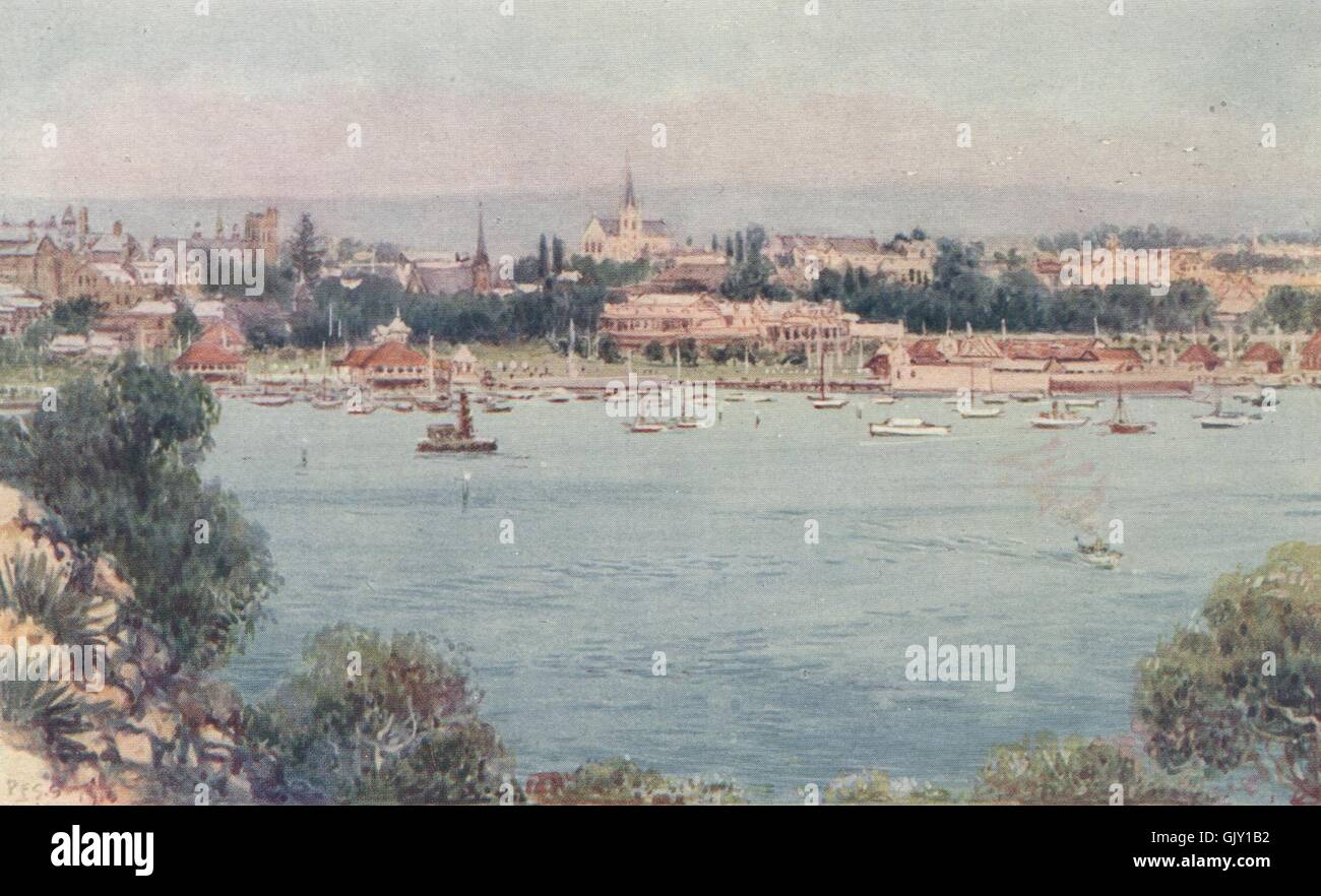 'Perth, Western Australia' by Percy Spence. Australia, antique print ...