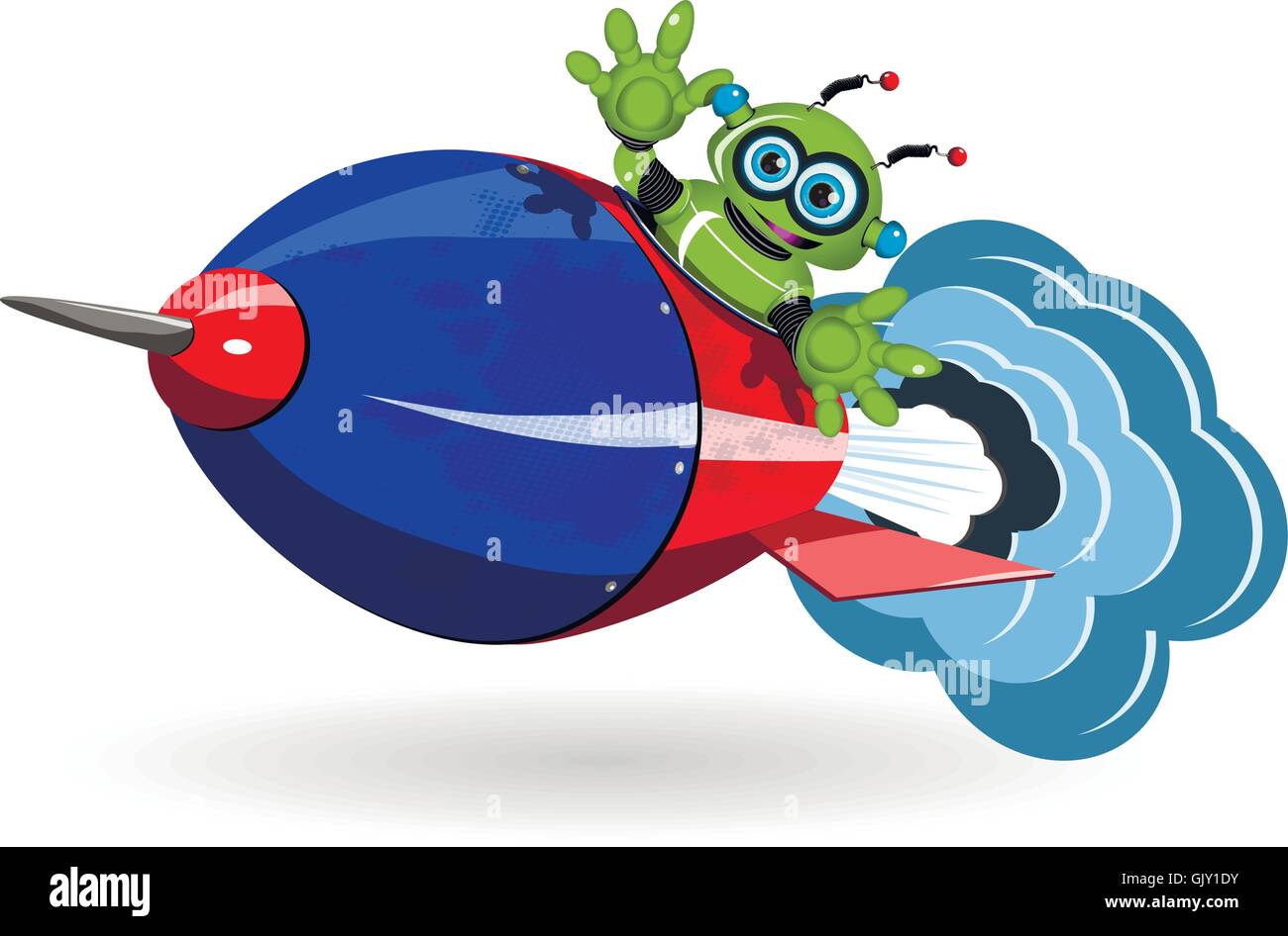 Robot on a Rocket Stock Vector Image & Art - Alamy