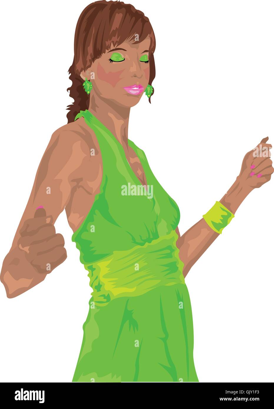 Clubbing Girl Green Stock Vector Image & Art - Alamy