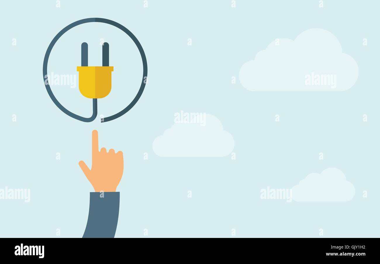 Hand pointing to plug icon Stock Vector Image & Art - Alamy