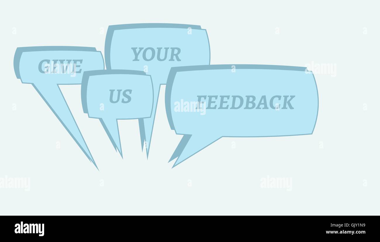 give me feedback speech bubbles Stock Vector Image & Art - Alamy