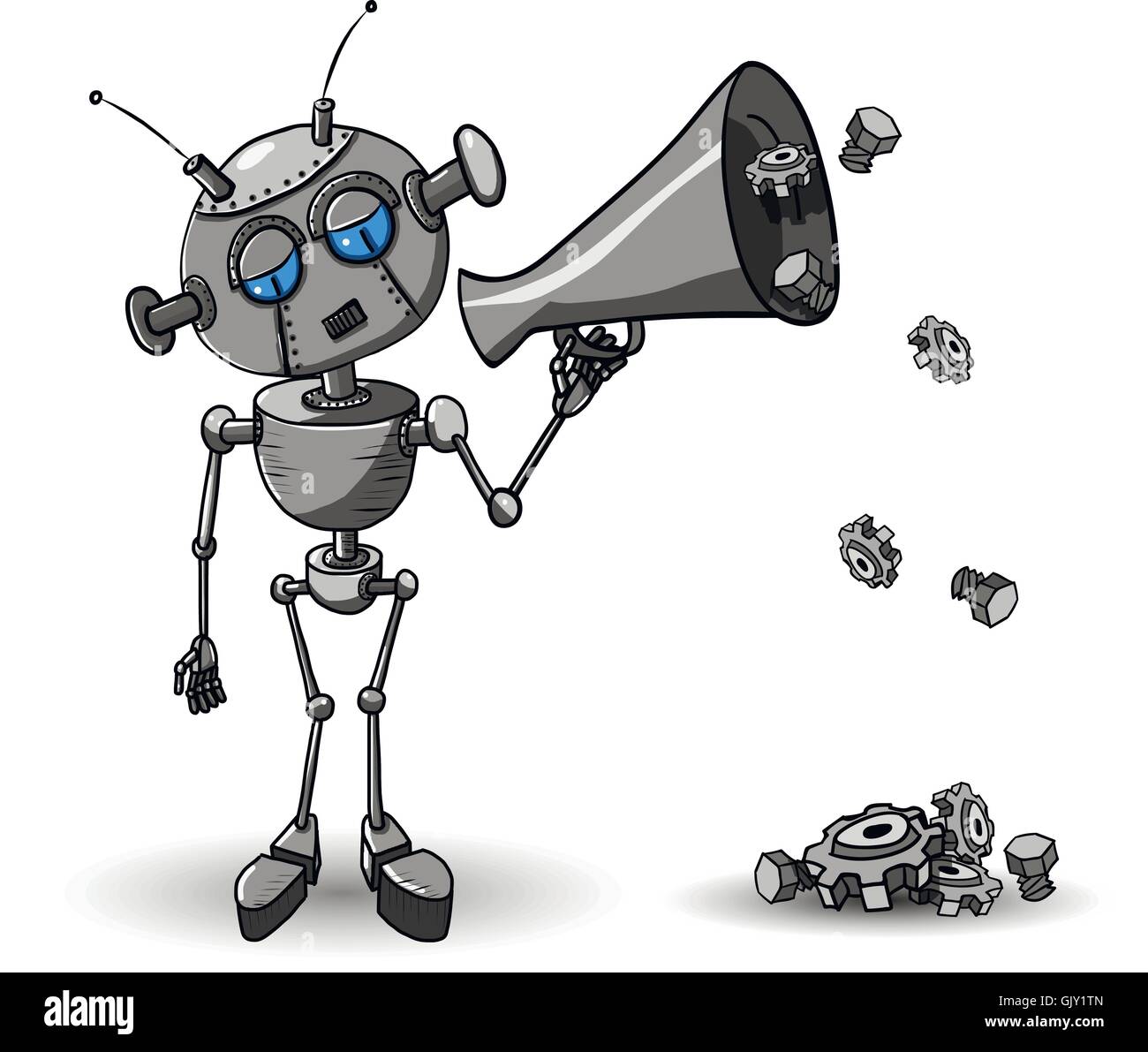 Robot with Speaker Stock Vector Image & Art - Alamy