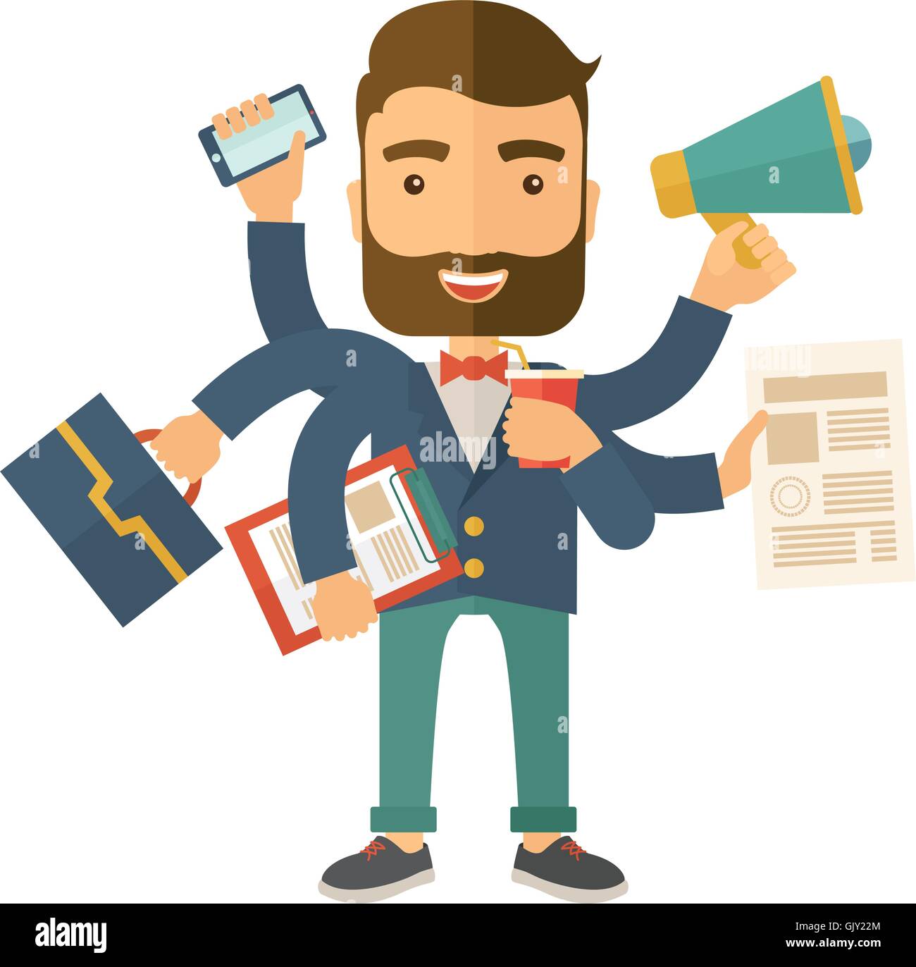 Man doing multitasking Stock Vector Image & Art - Alamy