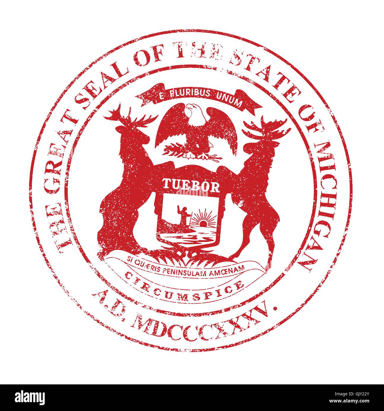 Michigan Seal Rubber Stamp Stock Vector Image & Art - Alamy