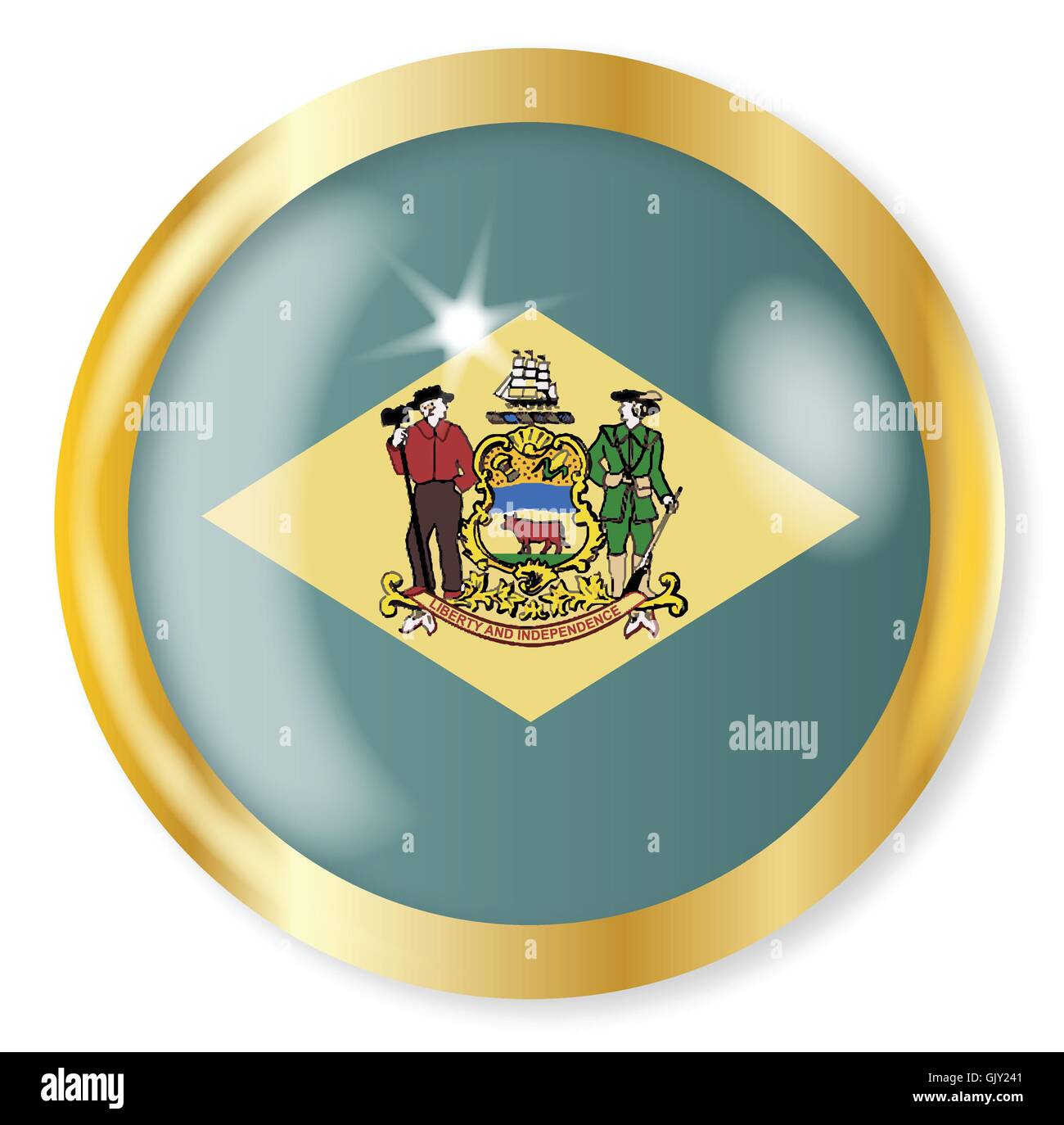 Delaware Flag Button Stock Vector Image & Art - Alamy