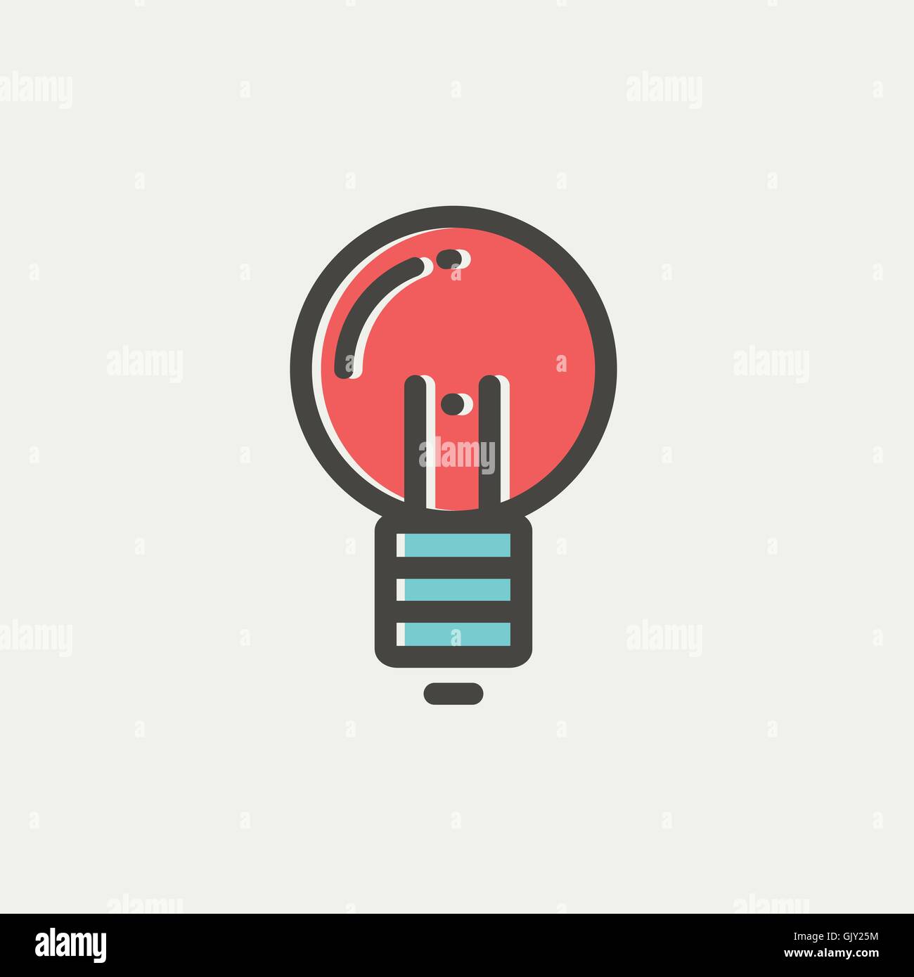 Light bulb thin line icon Stock Vector Image & Art - Alamy