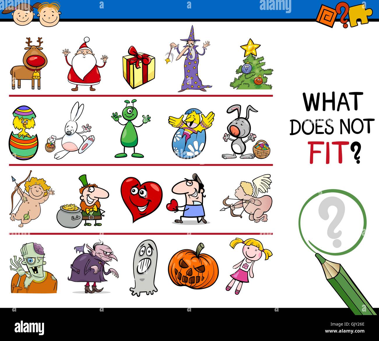 what does not fit game cartoon Stock Vector Image & Art - Alamy