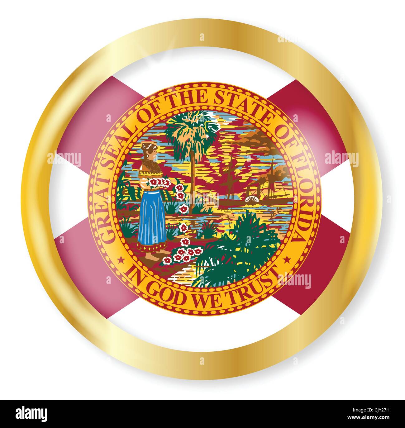 Florida Flag Button Stock Vector Image & Art - Alamy