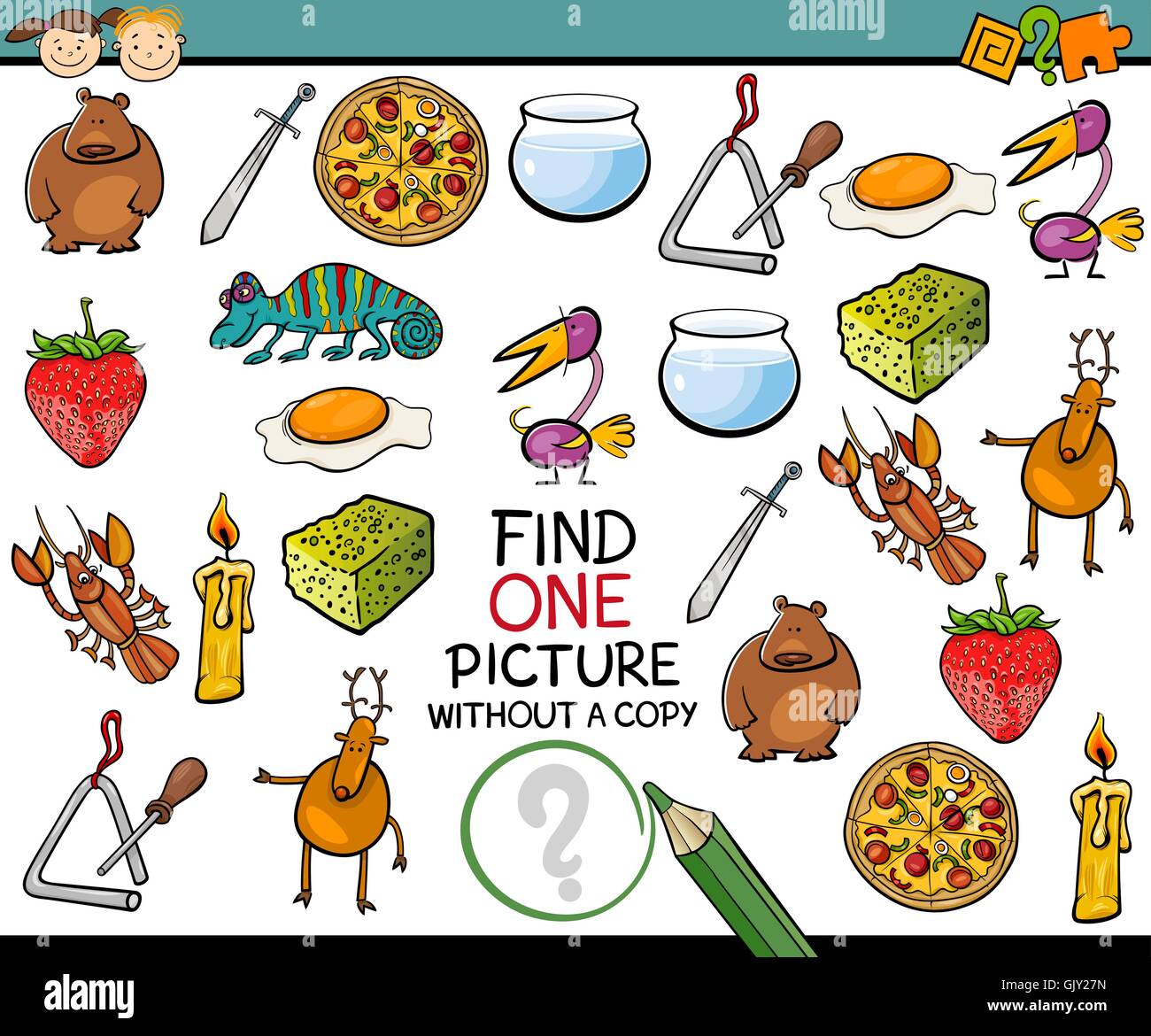 find single picture game cartoon Stock Vector Image & Art - Alamy