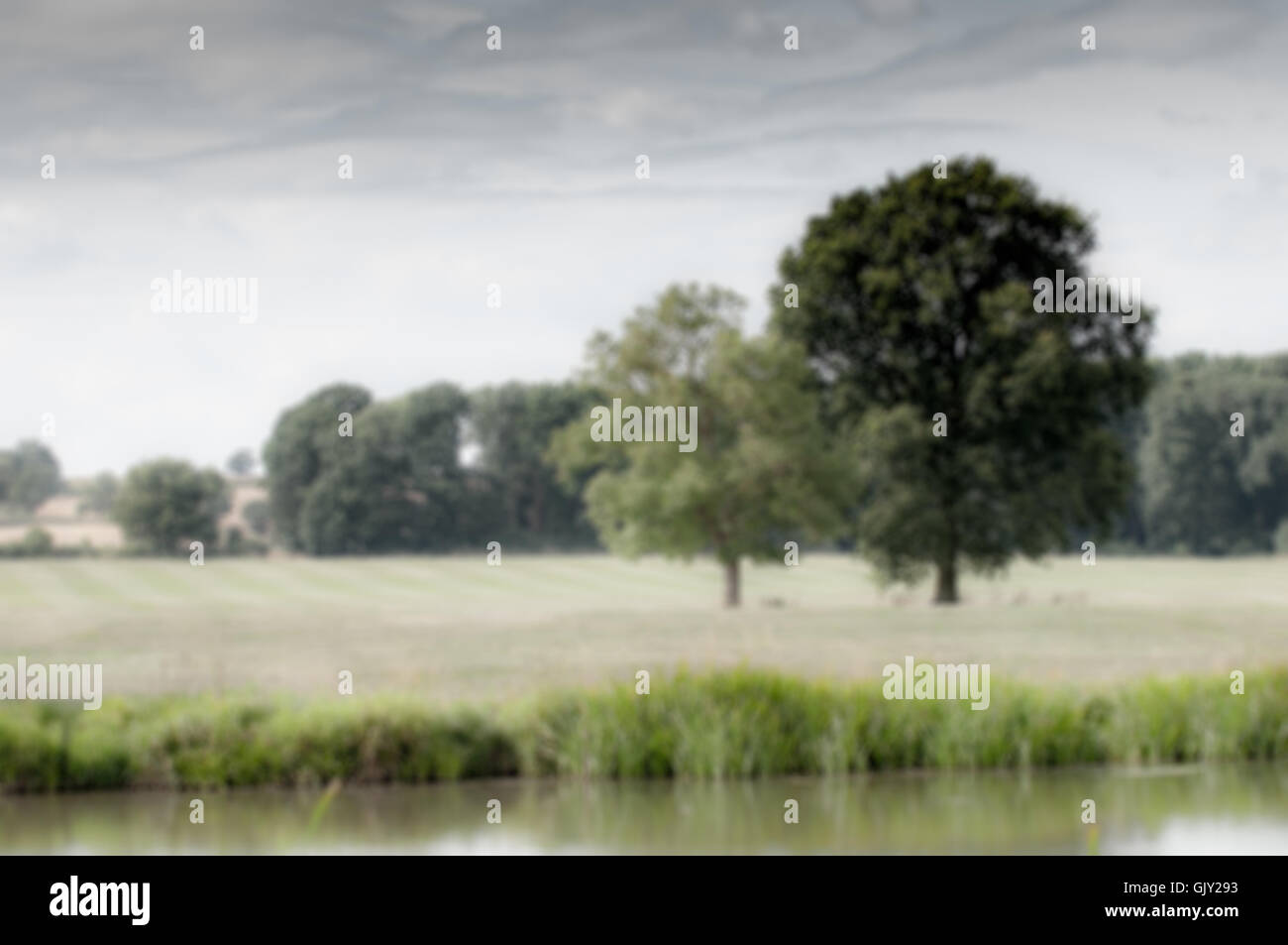 Blurred Countryside landscape in rural English countryside background ...