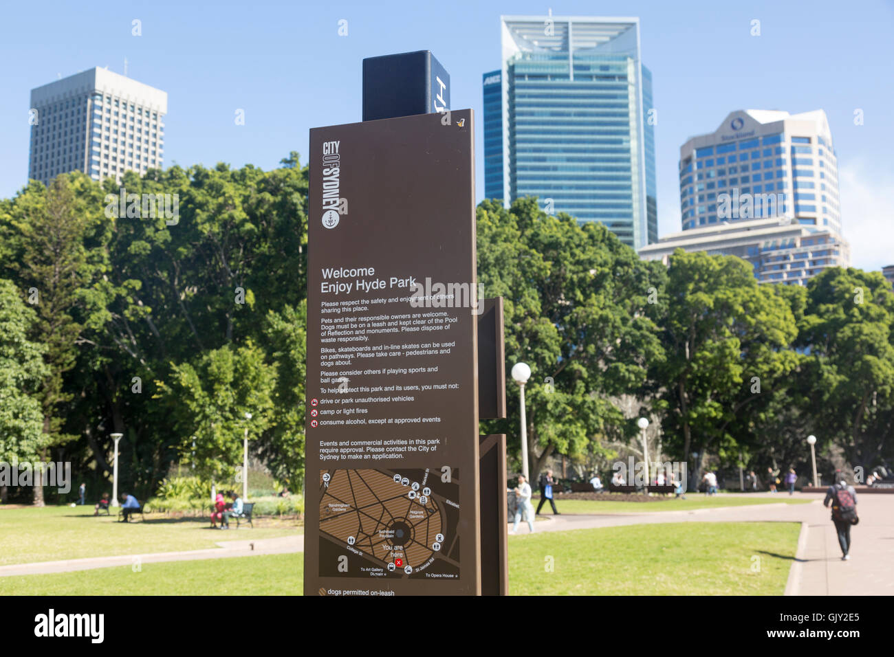 Green open space, Hyde Park in Sydney city centre,Australia Stock Photo ...
