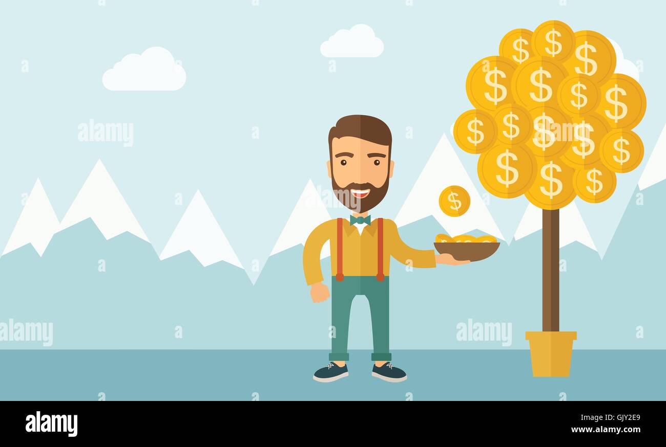 Money falling on trees Stock Vector Images - Alamy