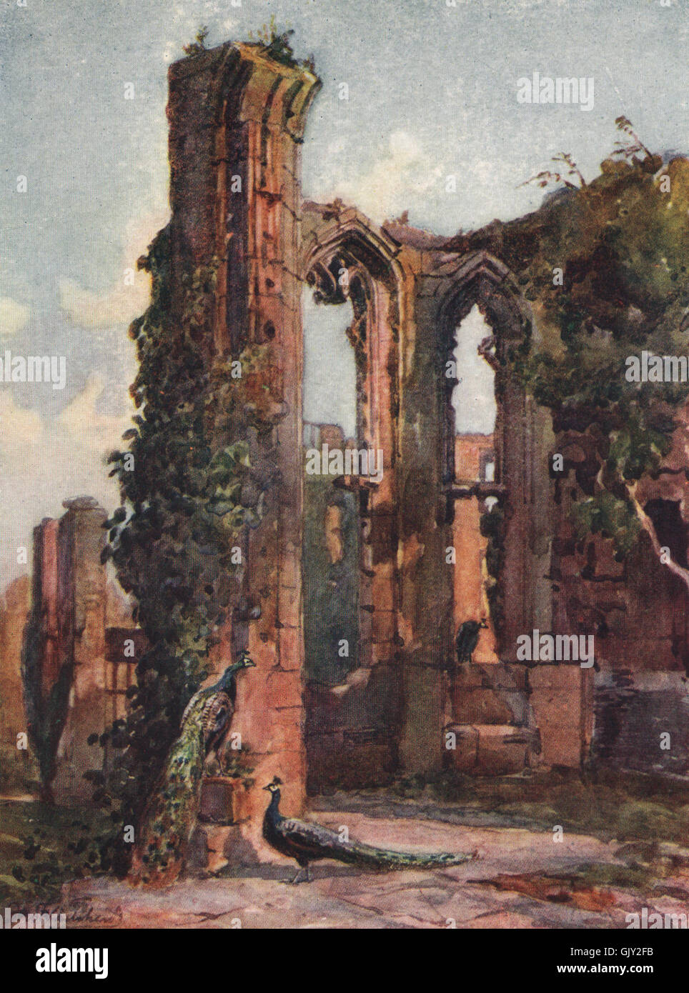 'Kenilworth Castle' by Frederick Whitehead. Warwickshire, antique print ...