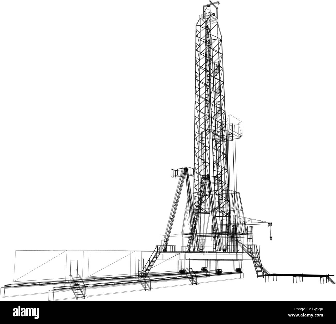 Oil rig. Detailed vector illustration Stock Vector Image & Art - Alamy