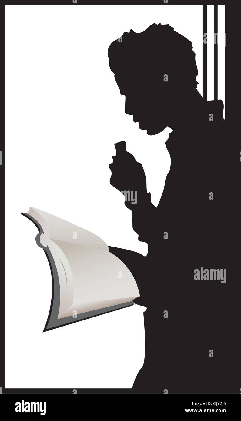 Taking notes outside Stock Vector Images - Alamy