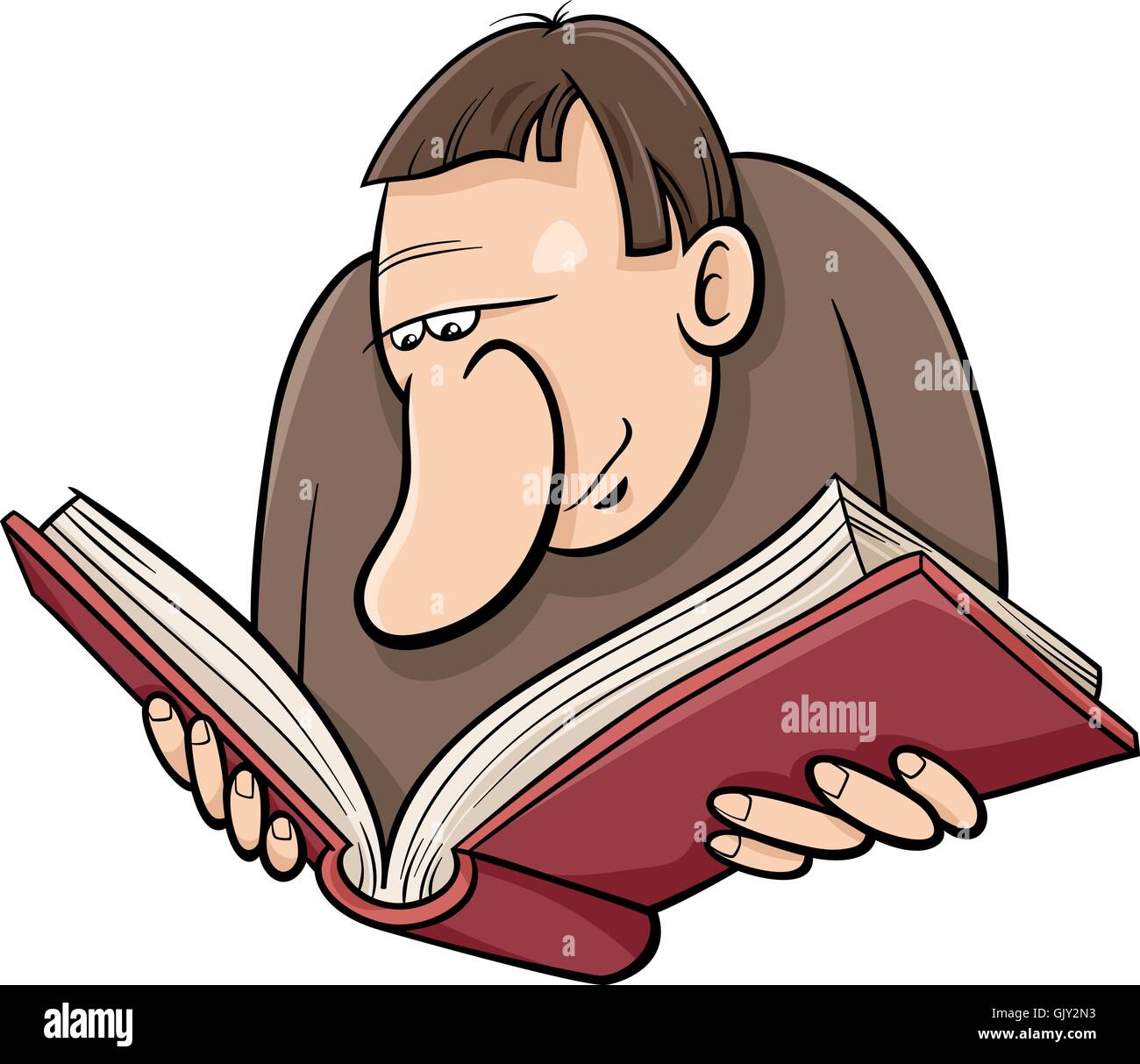 reader with book cartoon illustration Stock Vector Image & Art - Alamy