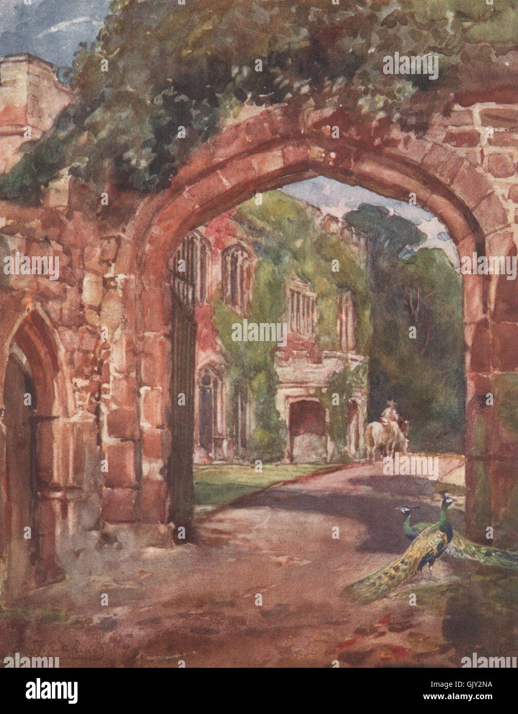 'Astley Castle' by Frederick Whitehead. Warwickshire, antique print ...