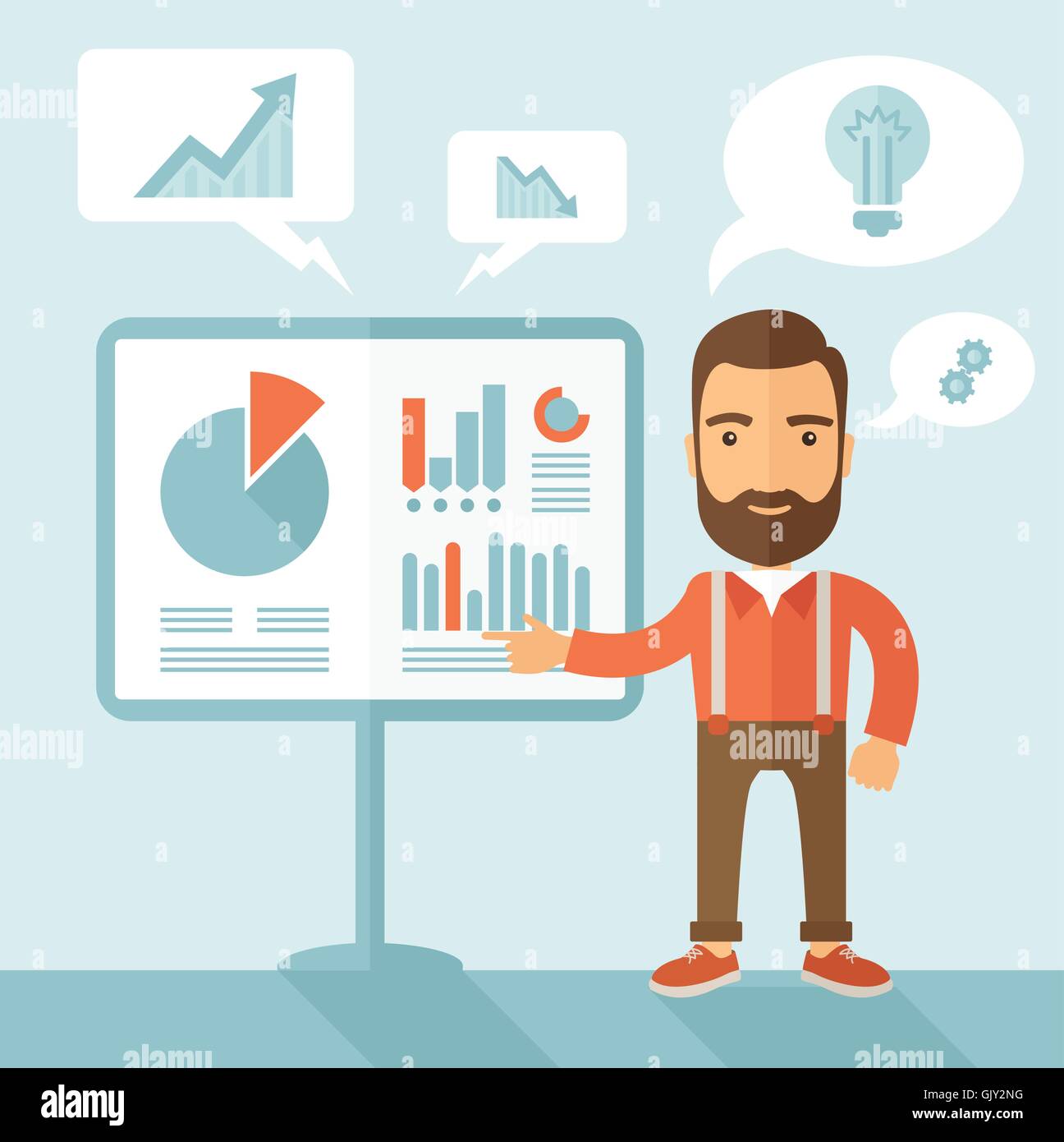 Cartoon business meeting chart showing Stock Vector Images - Alamy