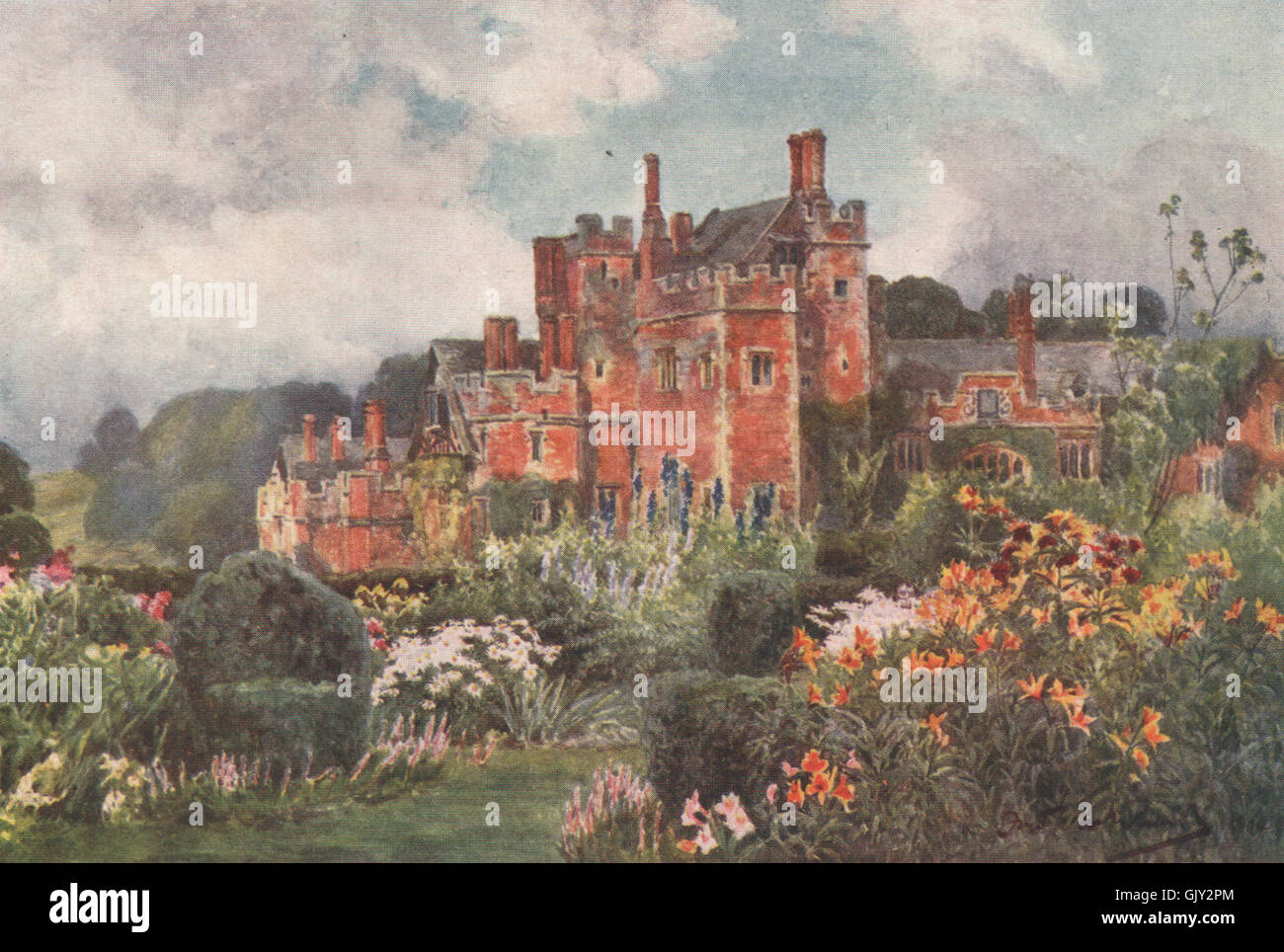 'Compton Wynyates' (3) by Frederick Whitehead. Warwickshire, old print ...