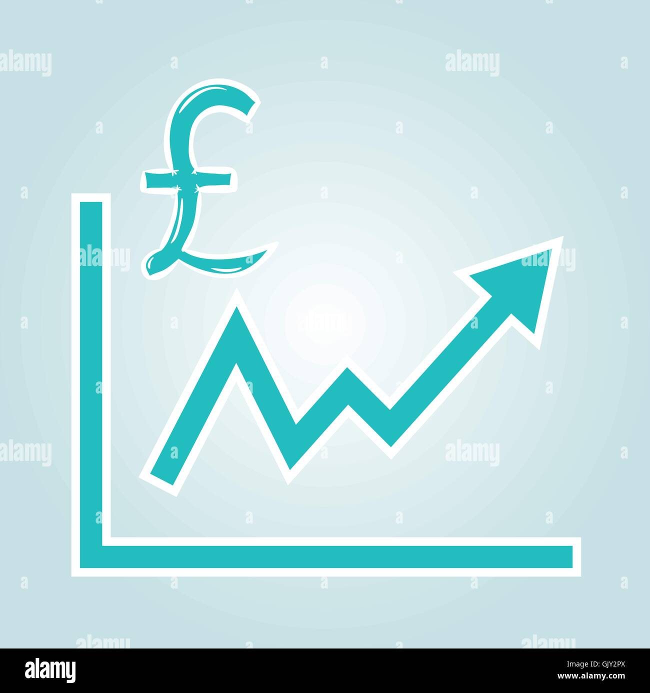 increasing graph with pound symbol Stock Vector Image & Art - Alamy