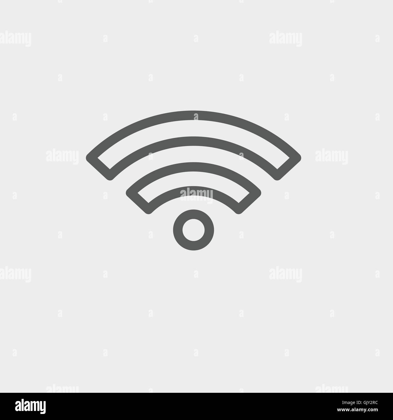 Wifi icon flat thin Black and White Stock Photos & Images - Alamy