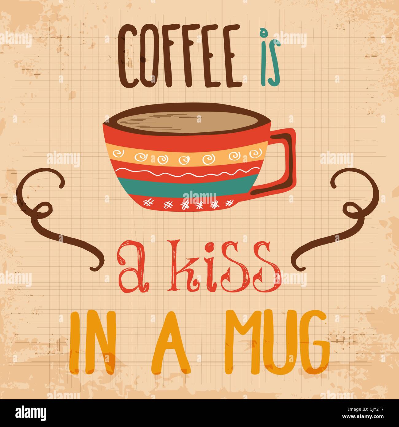 Retro background with coffee quote Stock Vector Image & Art - Alamy