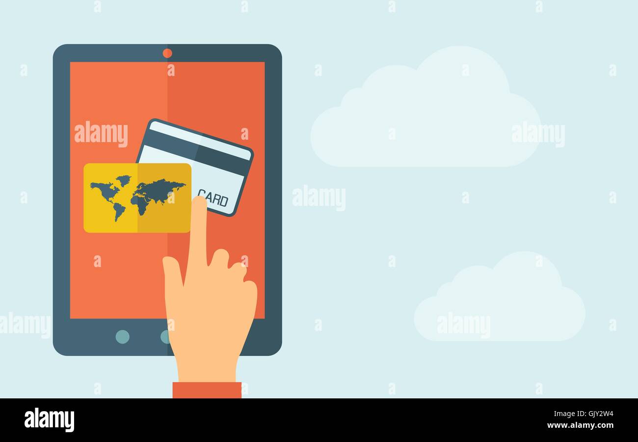 Tablet payment Stock Vector Images - Alamy